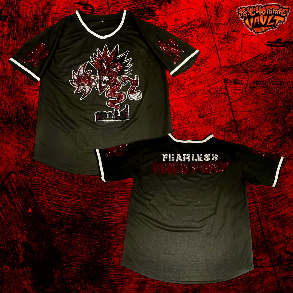 Fearless Fred Fury Rhinestone Football Jersey – Psychopathic Vault
