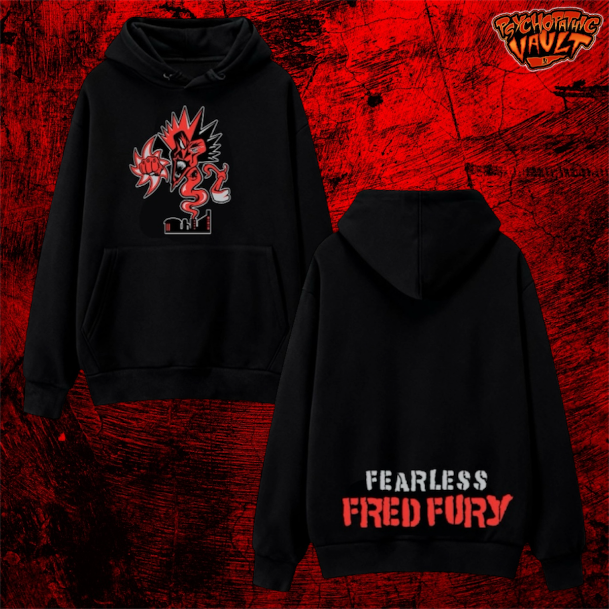 Fearless Fred Fury Embroidered Hoodie – Psychopathic Vault